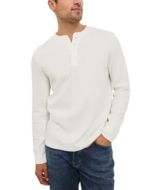 Rails Soto Cotton Blend Knit Henley Sweater - Whitecap