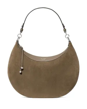 Kate Spade New York Liv Large Suede Shoulder Bag - Driftwood