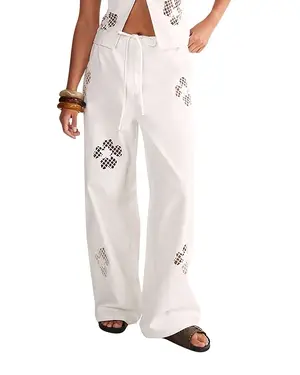 NASTY GAL Floral Cutwork Cargo Pants Co-ord