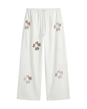 Nasty Gal Floral Cutwork Cargo Pants Co-ord