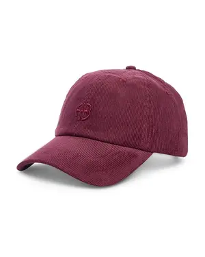 ANINE BING Jeremy Cotton Corduroy Baseball Cap - Burgundy