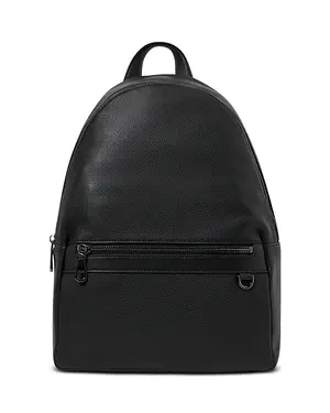 REISS Drew Leather Backpack - Black