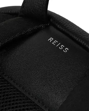 REISS Drew Leather Backpack - Black