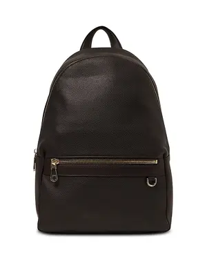 REISS Drew Leather Backpack - Dark Brown