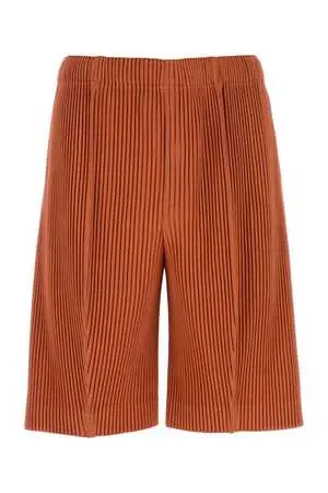 Issey Miyake Pleated Polyester Bermuda Shorts For
