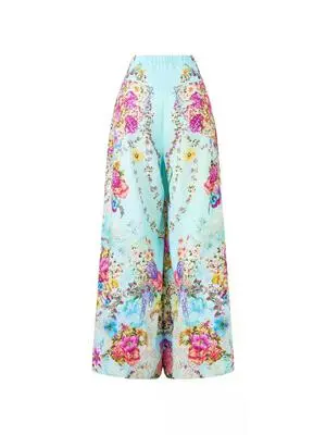 Camilla Floral-print Corset-waist Trousers