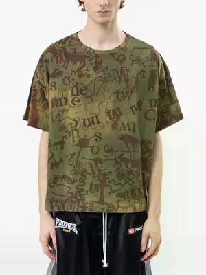 VIVIENNE WESTWOOD Oversized Graphic-print T-shirt - Green