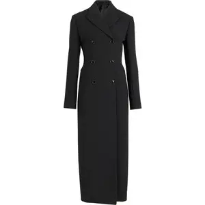 Alaïa Tailored Wool Blend Crepe Coat - Noir