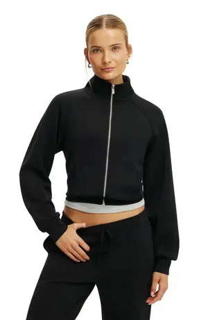 Cotton:on Active Ultimate Soft Funnel Neck Jacket - Black