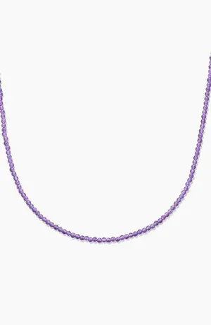 Mejuri Carmen Birthstone Beaded Necklace Amethyst