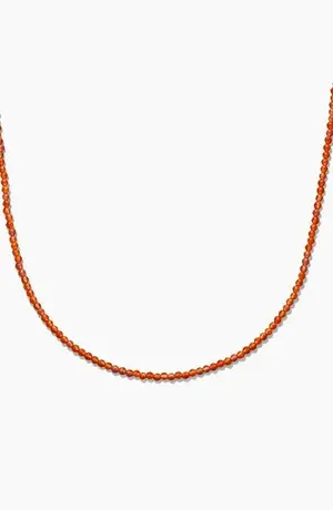 Mejuri Carmen Birthstone Beaded Necklace Carnelian