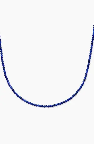 Mejuri Carmen Birthstone Beaded Necklace Sodalite