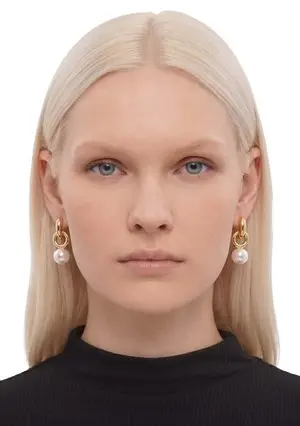 AREA STARS Anisha Pearl Circle Drop Earrings