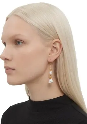 AREA STARS Anisha Pearl Circle Drop Earrings