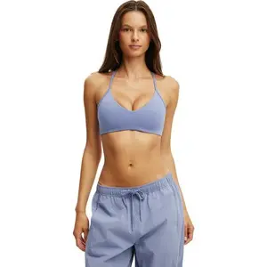 Cotton:on Active Ultra Soft T Bar Crop - Blue Ice