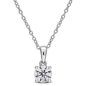 JULIANNA B. Lab-grown Diamond Solitaire Necklace Sterling Silver - 1 Ct.