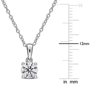JULIANNA B. Lab-grown Diamond Solitaire Necklace Sterling Silver - 3/4 Ct.
