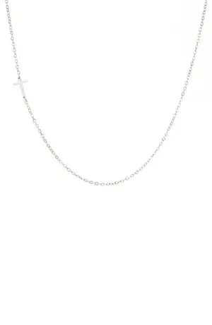 MINT & LILY Dainty Sideways Cross Necklace - Silver