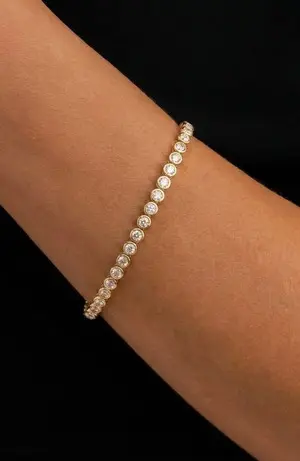MINT & LILY Bezel Tennis Bracelet - Silver