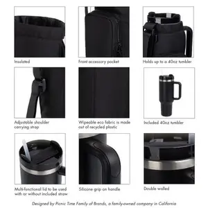 ONIVA Eclipse Tumber Tote With 40oz Stainless Travel Mug - Black