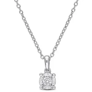 JULIANNA B. 1/10 Ctw Lab-grown Diamond Solitaire Necklace - Sterling Silver