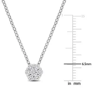 JULIANNA B. Lab-grown Diamond Floral Cluster Necklace Silver