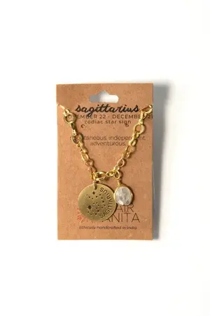 FAIR ANITA Zodiac Star Sign Necklacesagittarius - Gold