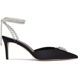 ZENA ZIORA The Dame 75 Pearl Stiletto Heel - Black