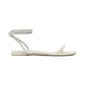 ZENA ZIORA Lady Antoinette Pearl Flat Sandal - Ivory