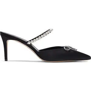 ZENA ZIORA Philippa 75 Pearl Stiletto Mule - Black