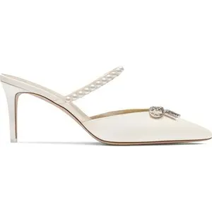 ZENA ZIORA Philippa 75 Pearl Stiletto Mule - Ivory
