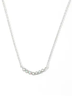 MINT & LILY Opal Arc Necklace - Silver