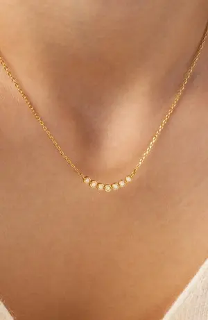MINT & LILY Opal Arc Necklace - Silver