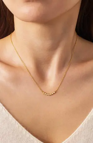 MINT & LILY Opal Arc Necklace - Silver