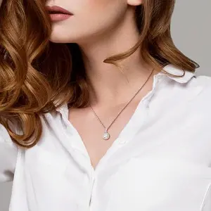JULIANNA B. Lab-grown Diamond Halo Pendant Necklace