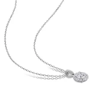 JULIANNA B. Lab-grown Diamond Halo Pendant Necklace