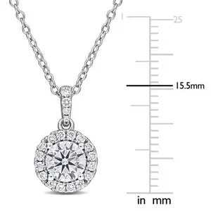 JULIANNA B. Lab-grown Diamond Halo Pendant Necklace