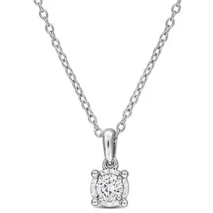 JULIANNA B. 1/4 Ctw Lab-grown Diamond Solitaire Necklace - Sterling Silver