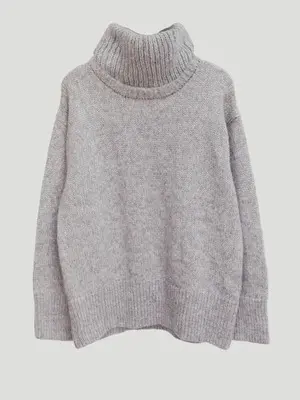 YAPA Anku Turtle Neck Convertible Sweater - Gray