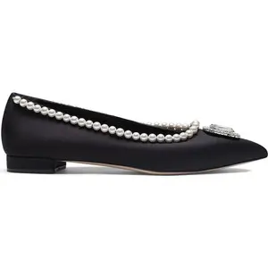 ZENA ZIORA The Dame Pearl Ballerina Flat - Black