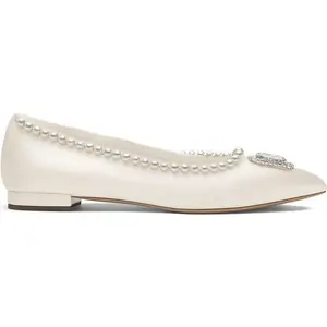 ZENA ZIORA The Dame Pearl Ballerina Flat - Ivory