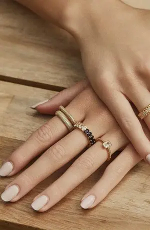 BEARFRUIT JEWELRY Alamoana Dainty Sculpted Ring Trendy Minimalist Statement - Gold