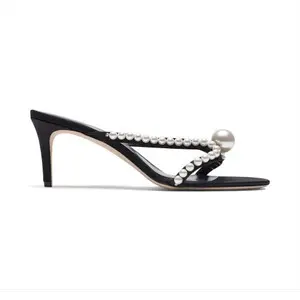 ZENA ZIORA Her Grace 60 Pearl Stiletto Sandal - Black