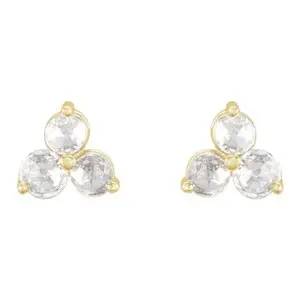 IVY & PEARL CO. 1/4 Ct Lab-grown Diamond Three-stone Earrings In 14k Gold