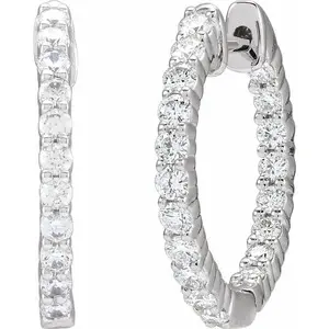 IVY & PEARL CO. 3/4 Ct Lab-grown Diamond Hoop Earrings In 14k Gold - White