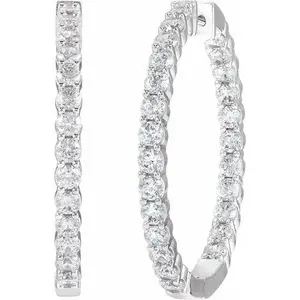 IVY & PEARL CO. 4 Ct Lab-grown Diamond Hoop Earrings In 14k Gold - White