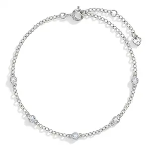 IN SEASON JEWELRY Dainty Cz Station Bracelet - Silver