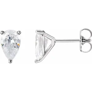 IVY & PEARL CO. 1 1/2 Ct Lab-grown Pear Diamond Stud Earrings In 14k Gold - White