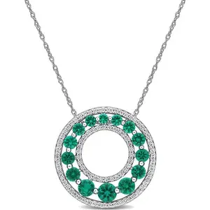 JULIANNA B. Diamond Circle Necklace 14k - Lab-created Emerald
