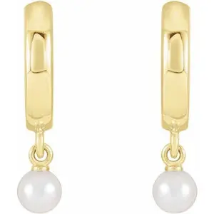 IVY & PEARL CO. Cultured Seed Pearl Hoop Earrings - Gold